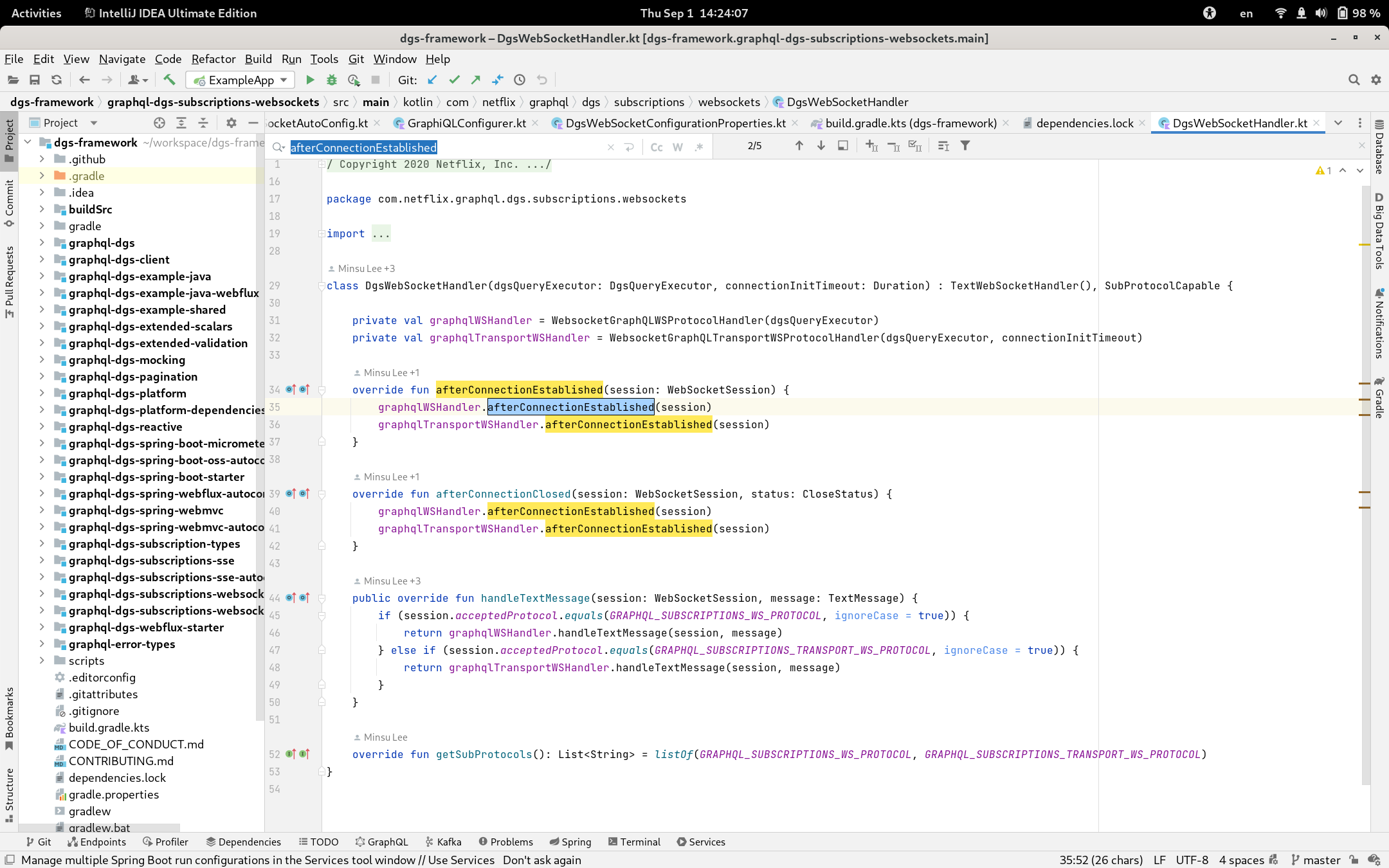 bug: Duplicated body of DgsWebSocketHandler.afterConnectionEstablished · Issue #1211 · Netflix ...