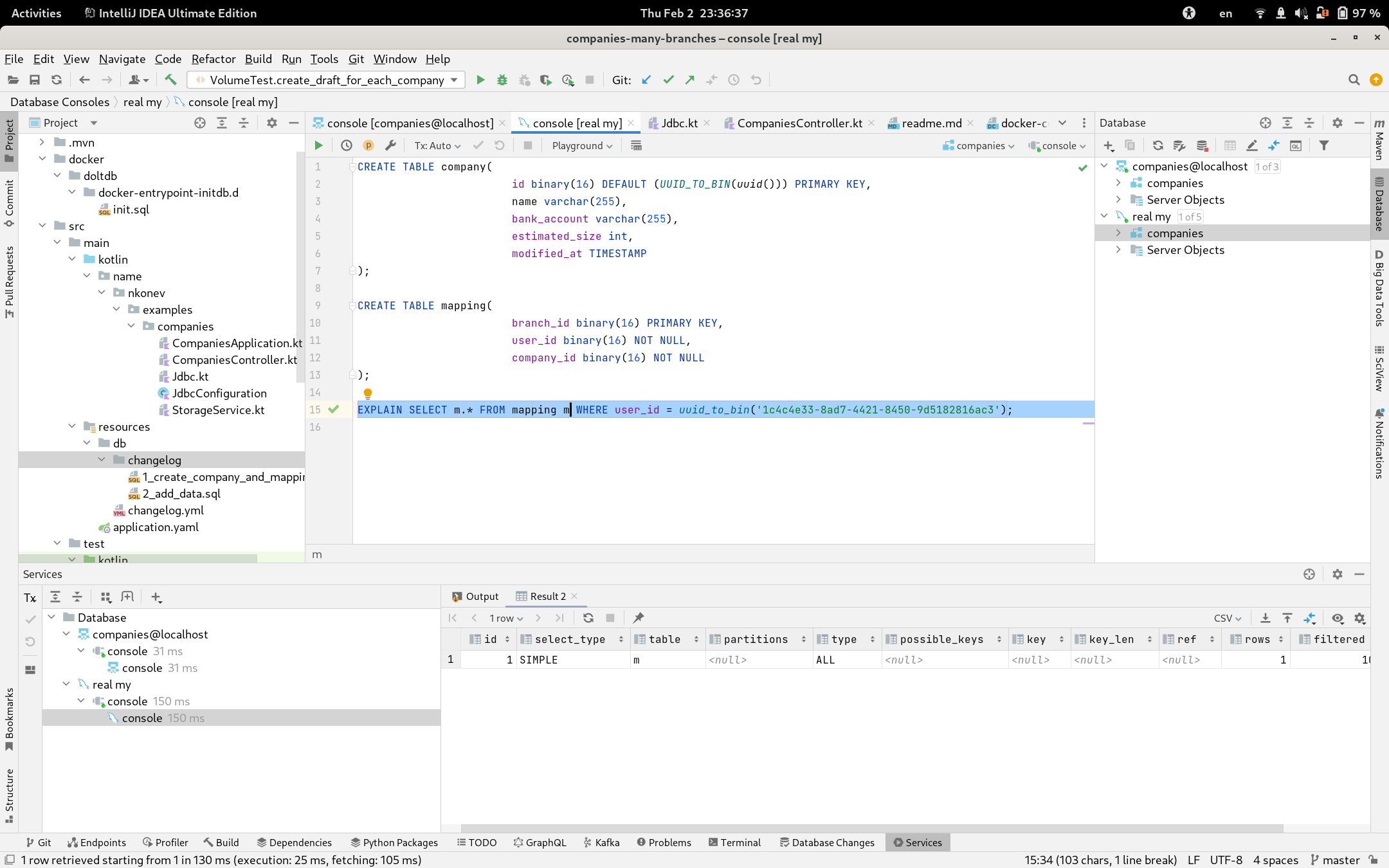 EXPLAIN with uuid_to_bin is not working in IntelliJ IDEA (like DataGrip ...