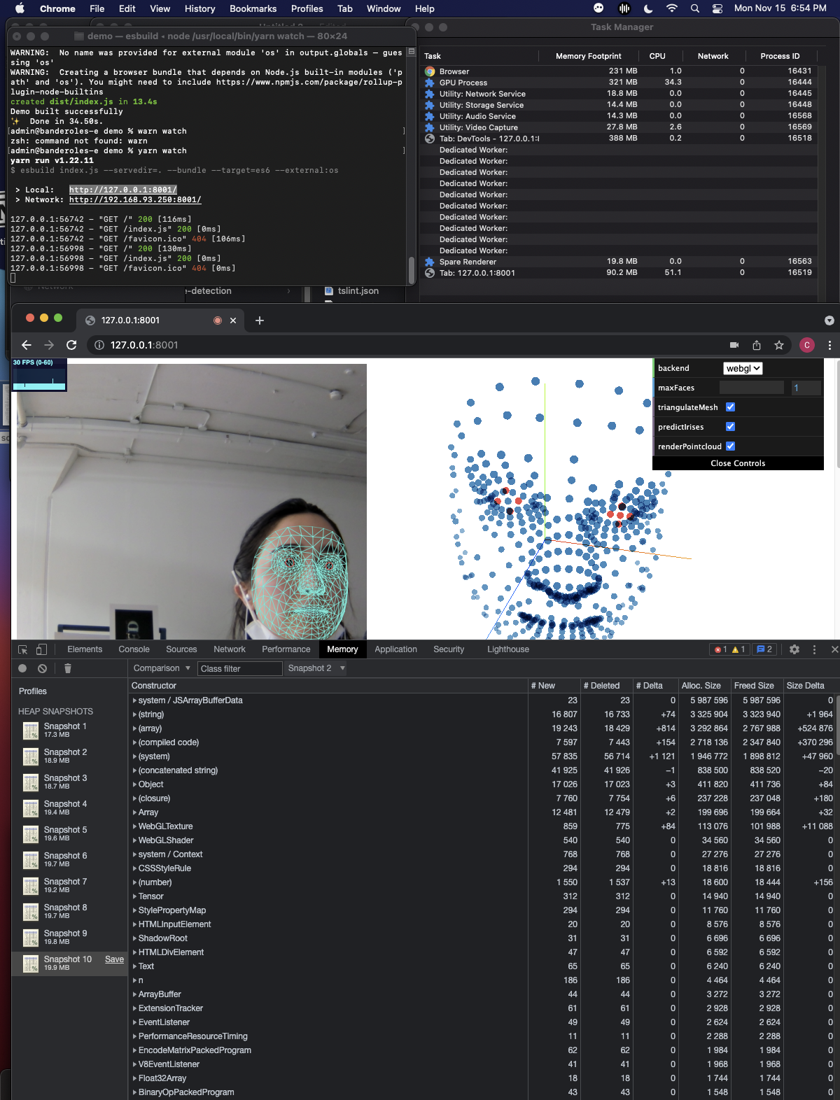 Facemesh/Face-Landmarks-Detection memory comparison · Issue #5854 · tensorflow/tfjs · GitHub