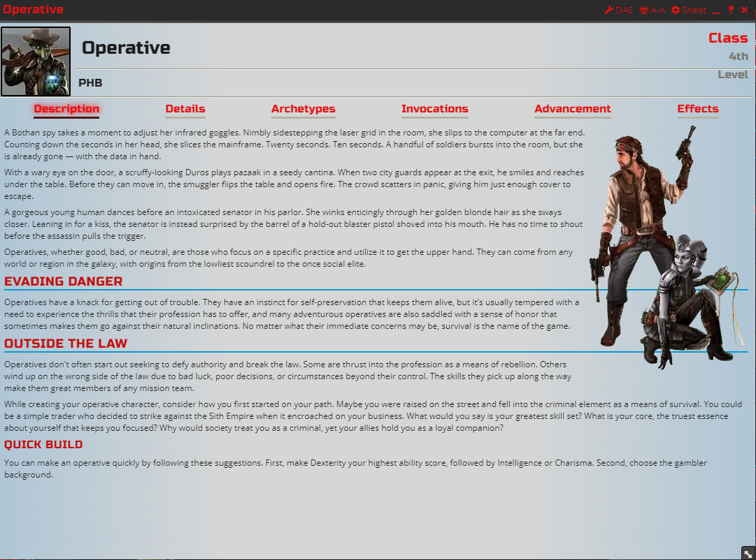 Classes and Archetype Details · Issue #471 · sw5e-foundry/sw5e · GitHub