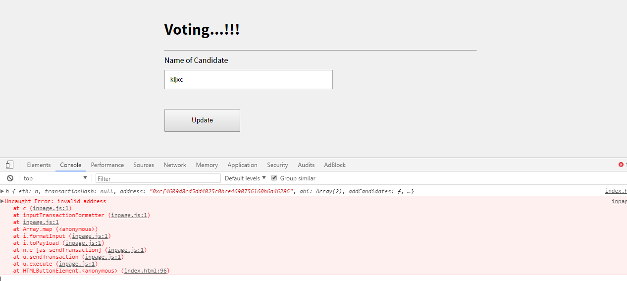 Uncaught Error: invalid address · Issue #1812 · web3/web3.js · GitHub