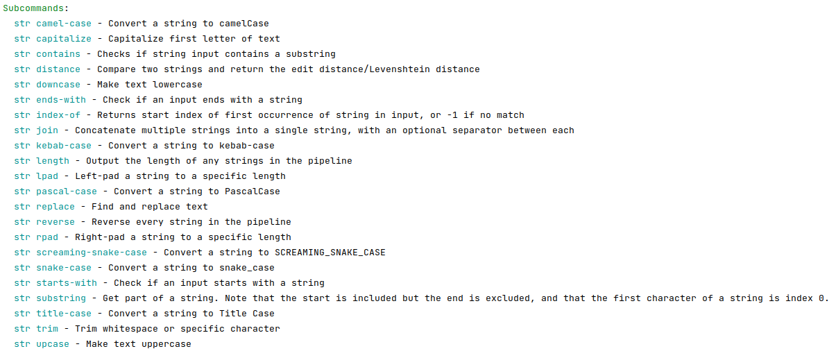 Help us with better command and parameter/flag descriptions · Issue #5066 · nushell/nushell · GitHub