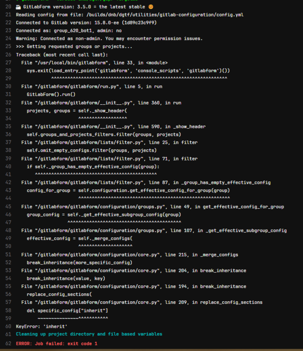 Breaking Inheritance Not Working In Branches Section · Issue 543 · Gitlabform Gitlabform · Github