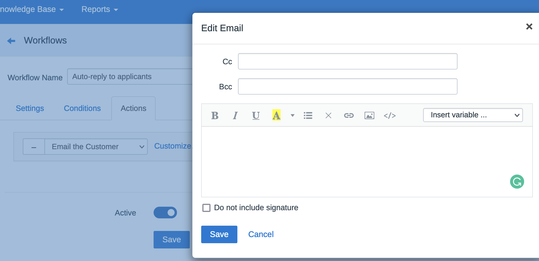 Allow Sending Saved Replies in Workflow Email · Issue #1654 · freescout ...