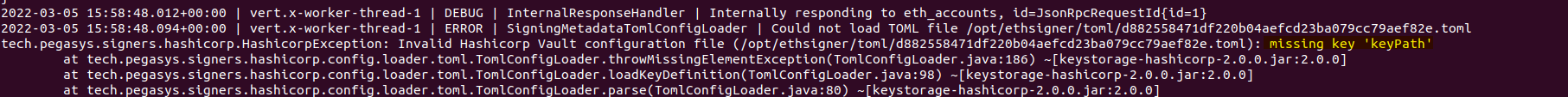 Hashicorp with multiple keys config. Error "missing key 'keyPath'" · Issue #439 · Consensys ...