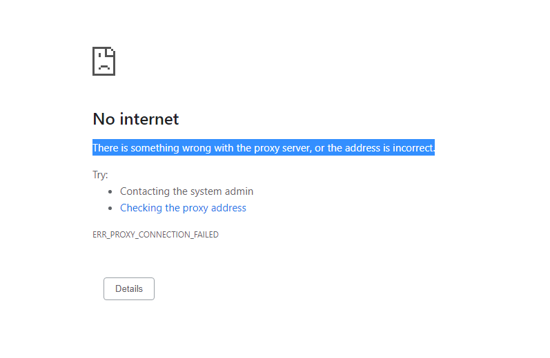 There is something wrong with the proxy server, or the address is ...