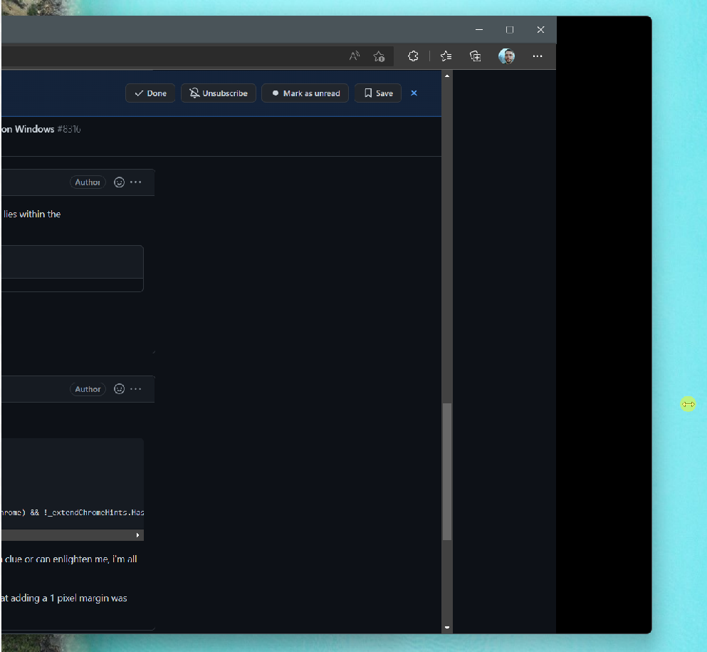 Resizing a Window that has ExtendClientAreaToDecorationsHint="True" shows white strips on ...