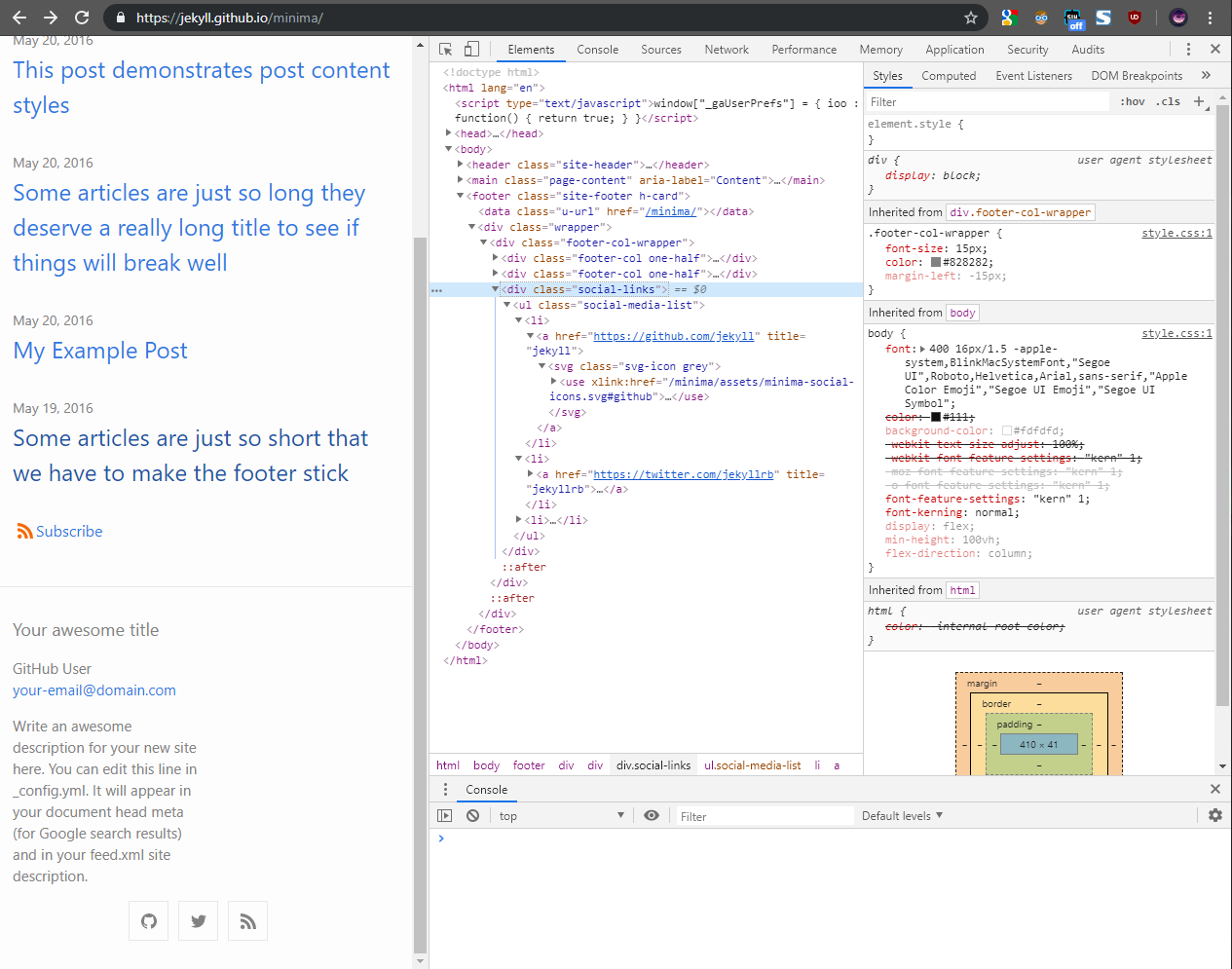 Bug on small screen · Issue #378 · jekyll/minima · GitHub
