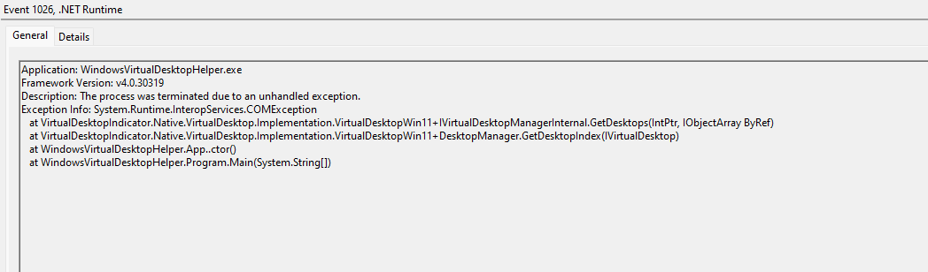 Windows 11 Crash on Start · Issue #1 · dankrusi/WindowsVirtualDesktopHelper · GitHub