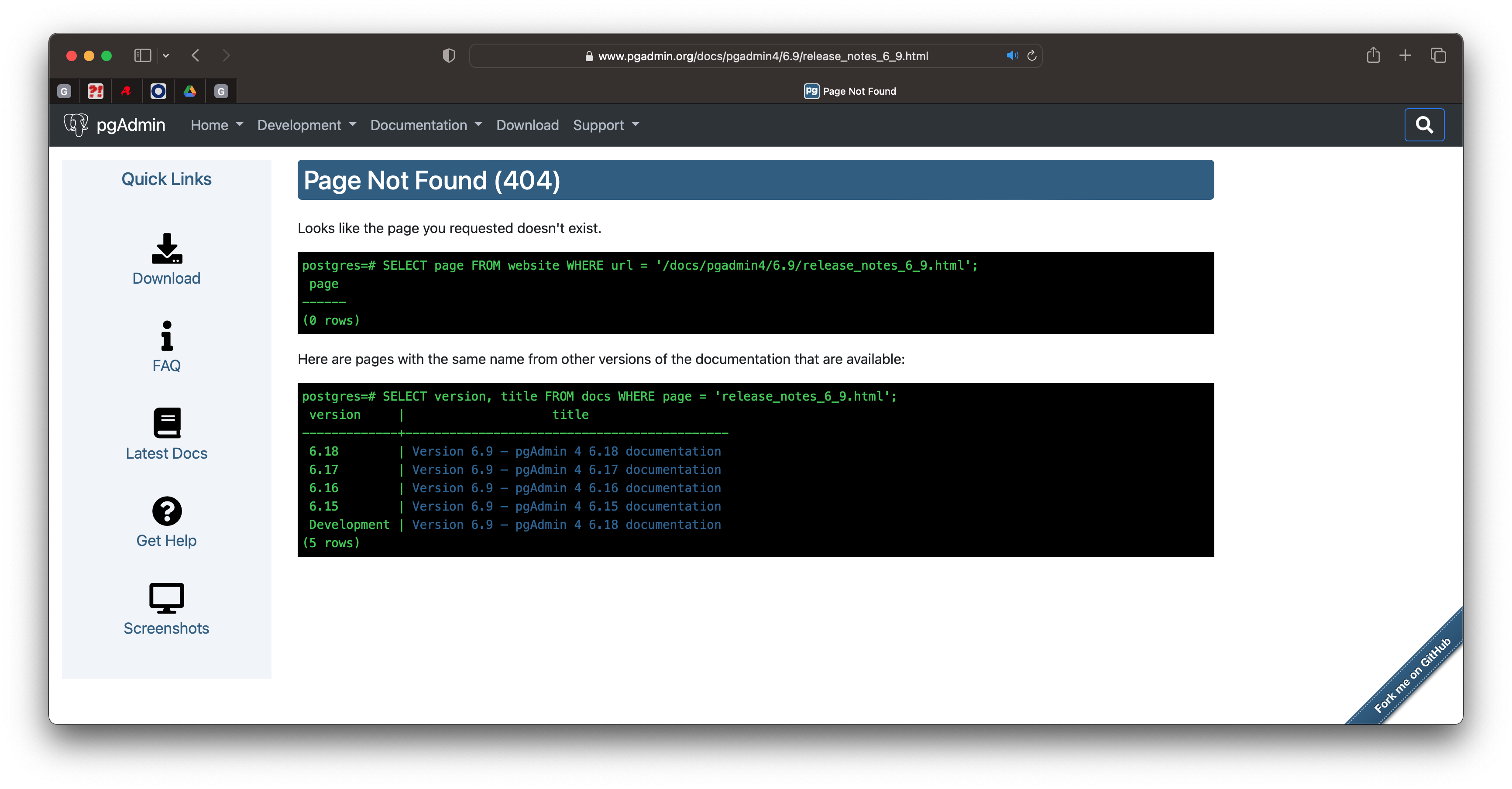 Websitedocumentation Releasenotes Missing · Issue 5 · Pgadmin Orgpgaweb · Github