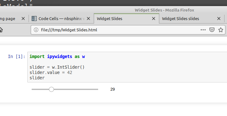 Widget state export to slides.html · Issue #1097 · jupyter/nbconvert · GitHub