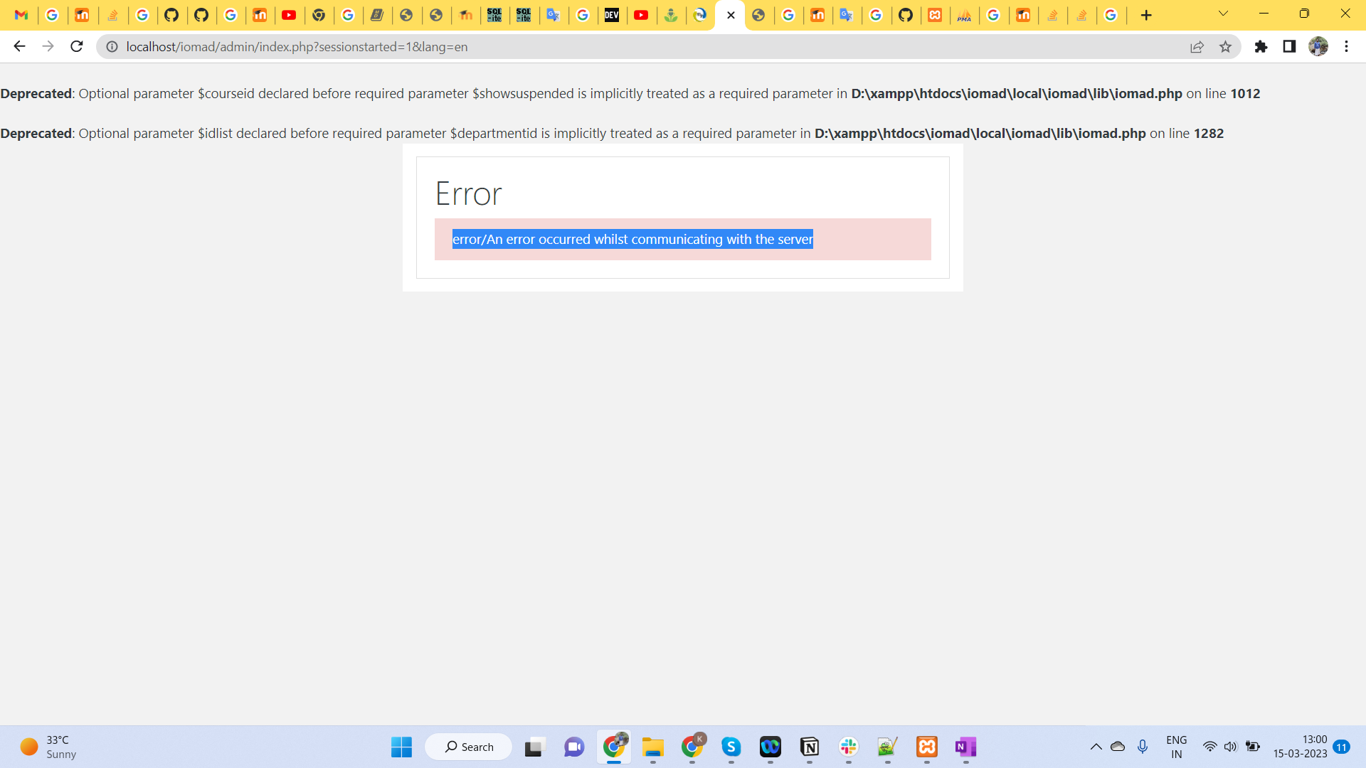 error/An error occurred whilst communicating with the server · Issue #1775 · iomad/iomad · GitHub