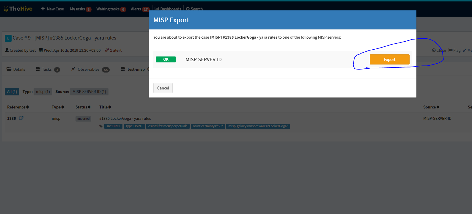 Problem send event from MISP to The Hive · Issue #950 · TheHive-Project/TheHive · GitHub