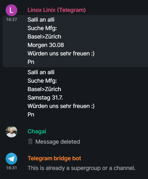 Message from Telegram showing twice on matrix · Issue #648 · mautrix/telegram · GitHub