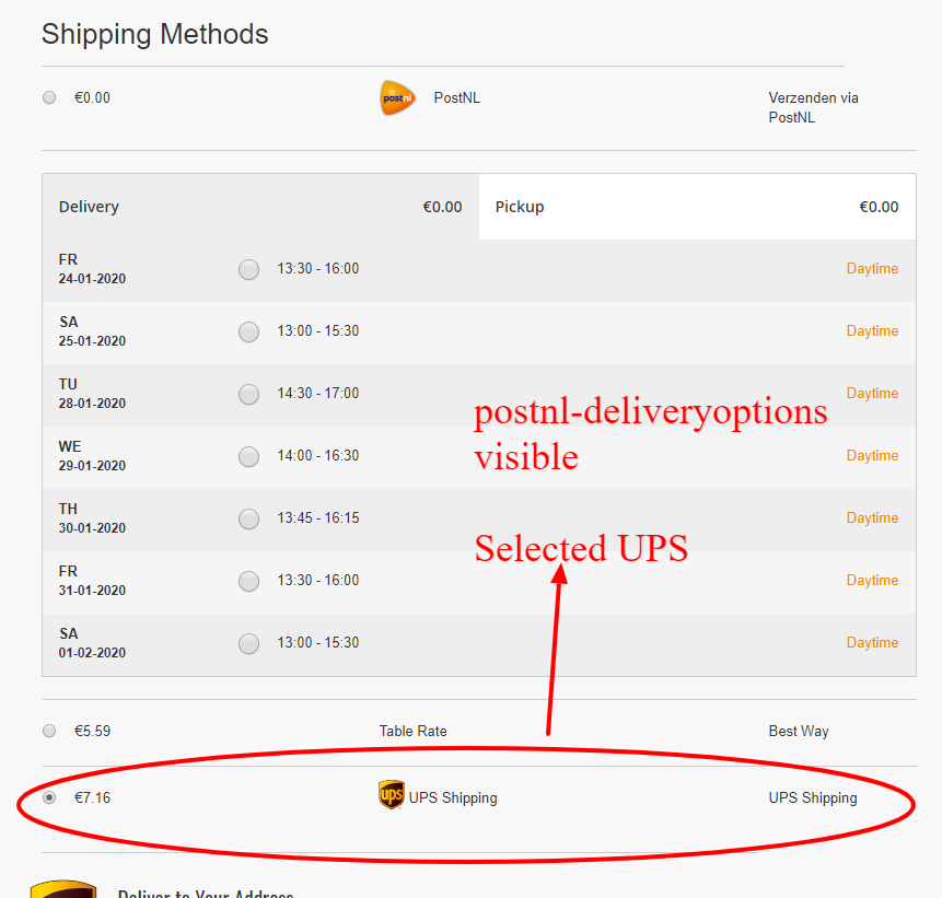 [FEATURE] selecting another Shipping method as PostNL in Checkout. Hide the postnl ...