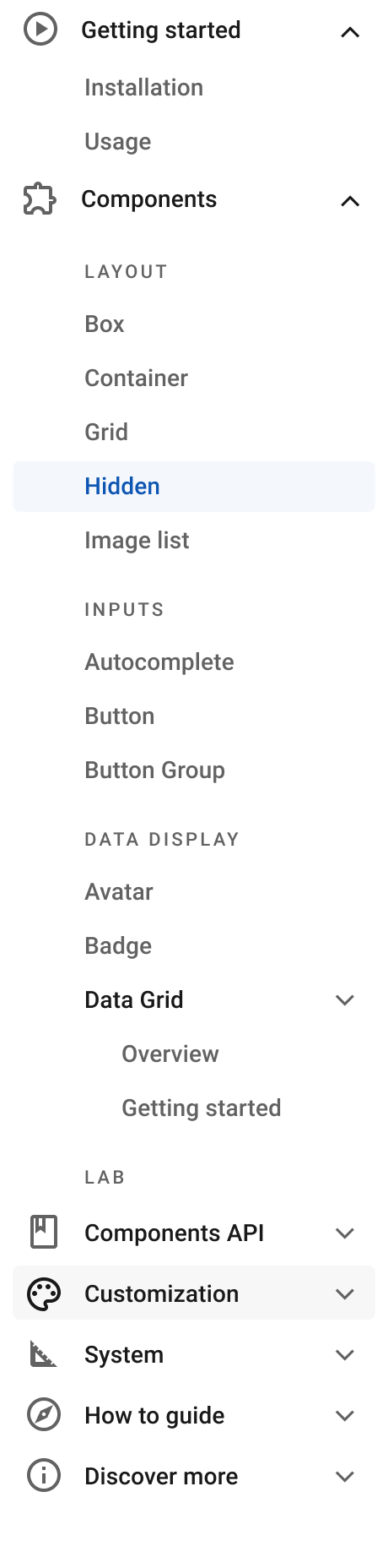 [docs] Add icons to navigation bar · Issue #24127 · mui/material-ui · GitHub