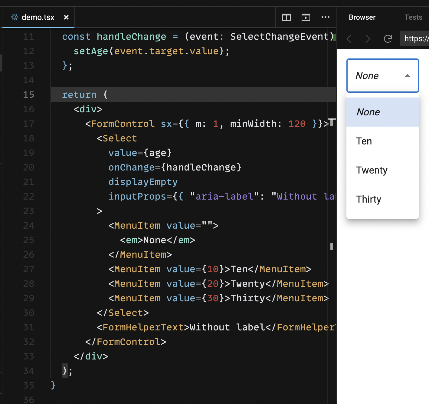 [Select] Do not render correctly when displayEmpty is set to true ...