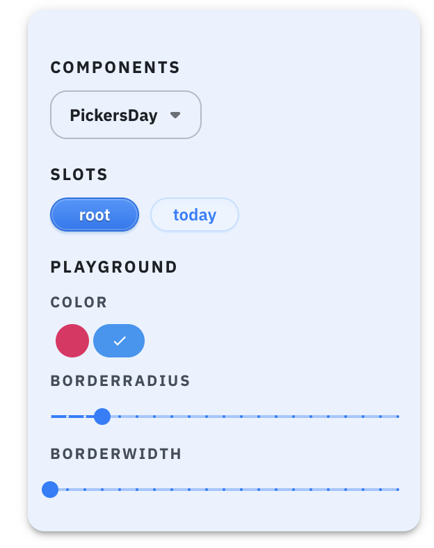 [docs] Customization playground - fix default theme values · Issue #10562 · mui/mui-x · GitHub
