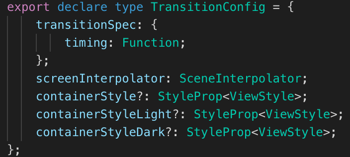 Typescript Transitionconfig Type · Issue 7083 · React Navigationreact Navigation · Github