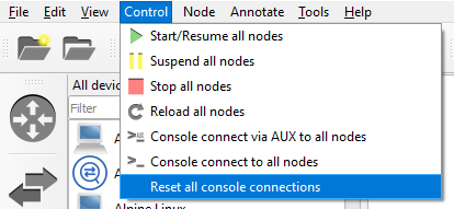 Webui missing reset console options · Issue #1341 · GNS3/gns3-web-ui ...