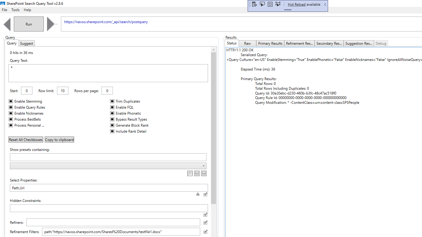 Can the "path" ManagedProperty of SharePoint Online be used in the ...