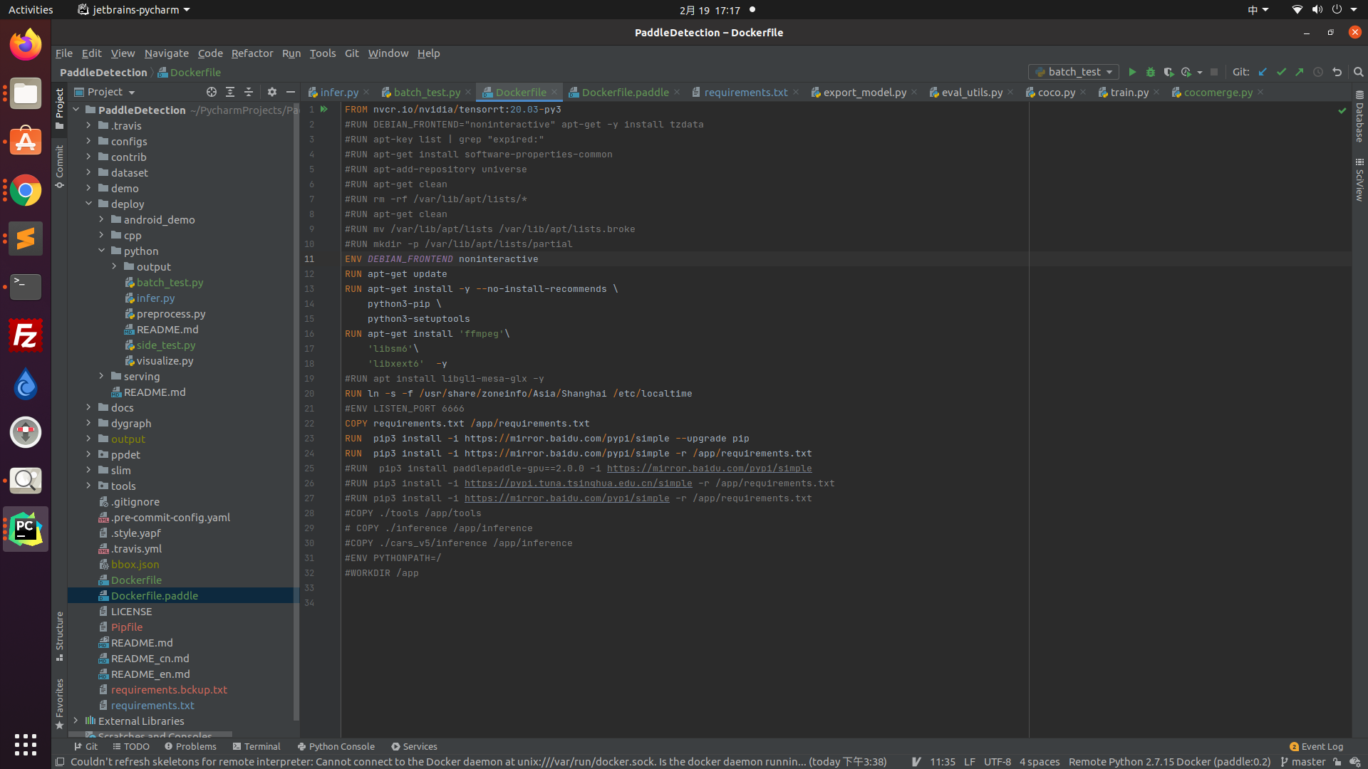 在容器当中使用 运行报如下的错误 · Issue #611 · PaddlePaddle/PaddleClas · GitHub