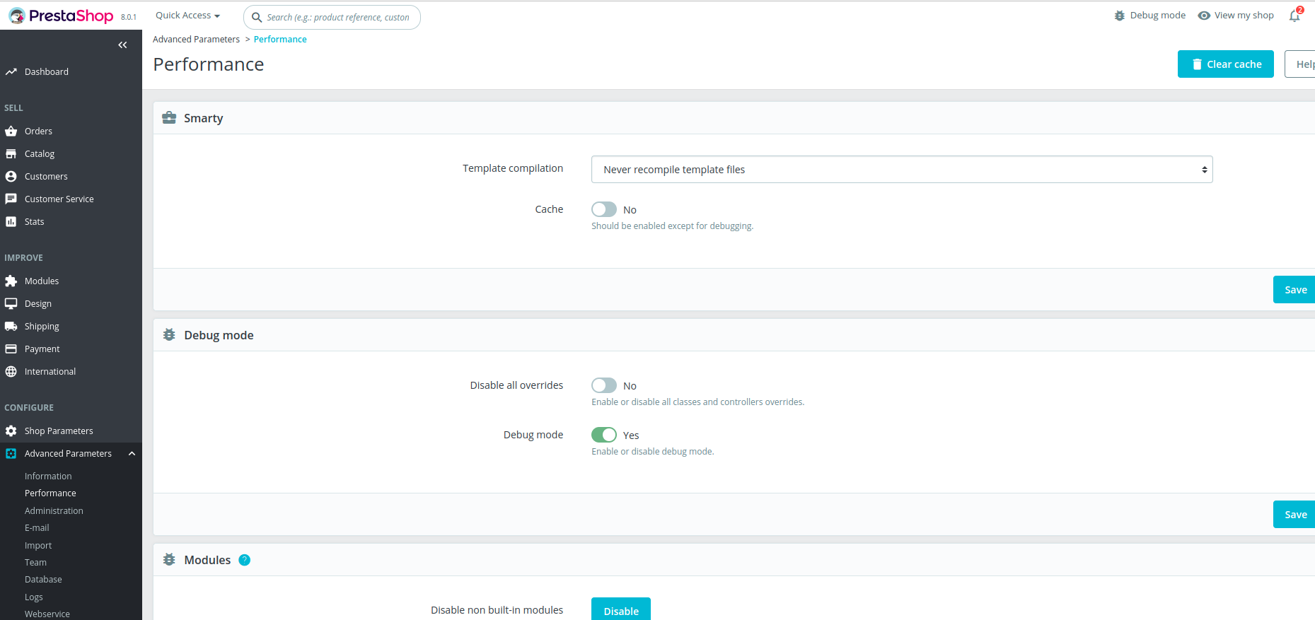 Debug mode breaks admin panel · Issue #31101 · PrestaShop/PrestaShop · GitHub