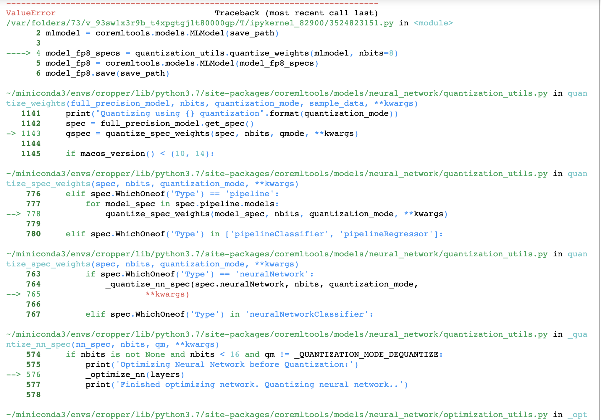 Object Detection Quantization Error · Issue 3431 · Apple Turicreate · Github