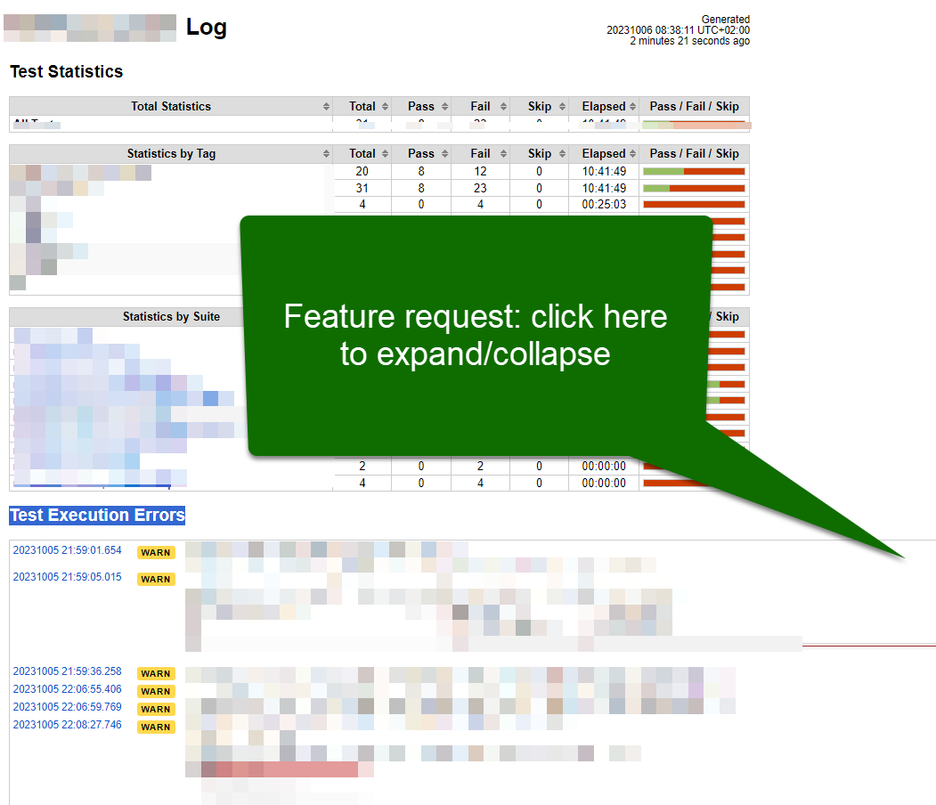Test Execution Errors Section On Log Expand Collapse · Issue 4888 · Robotframework