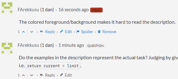 The word "issue" inside an active issue tag is hard to see in light ...