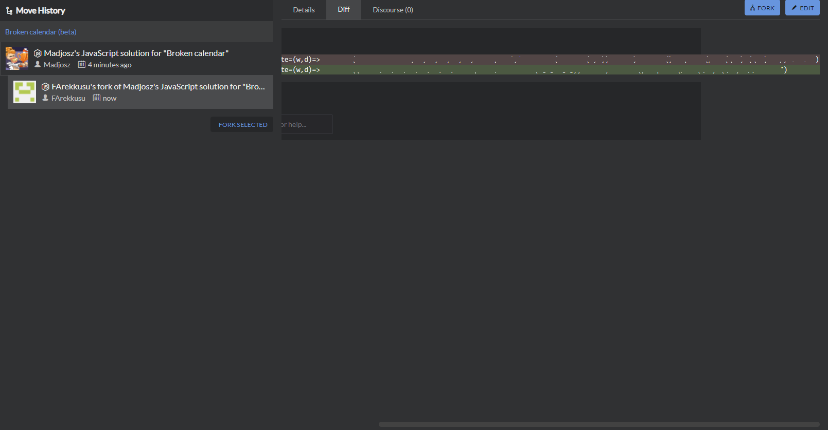 The code on the kumite diff tab overflows the surrounding HTML elements · Issue #2547 · codewars ...
