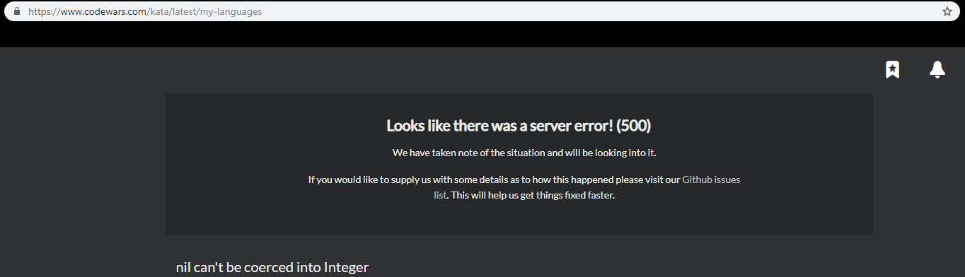 Kata Search Is Broken · Issue 1801 · Codewars · Github