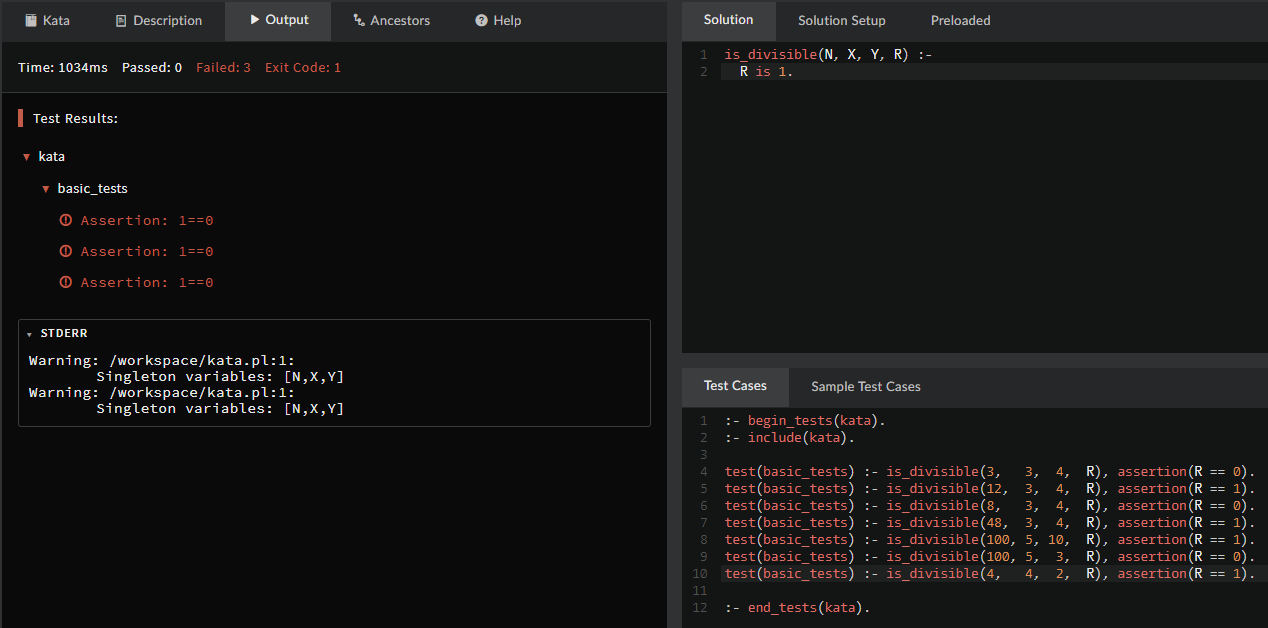 Prolog Tests Incorrectly Report Passed And Failed Cases · Issue 778 · Codewarscodewars Runner 