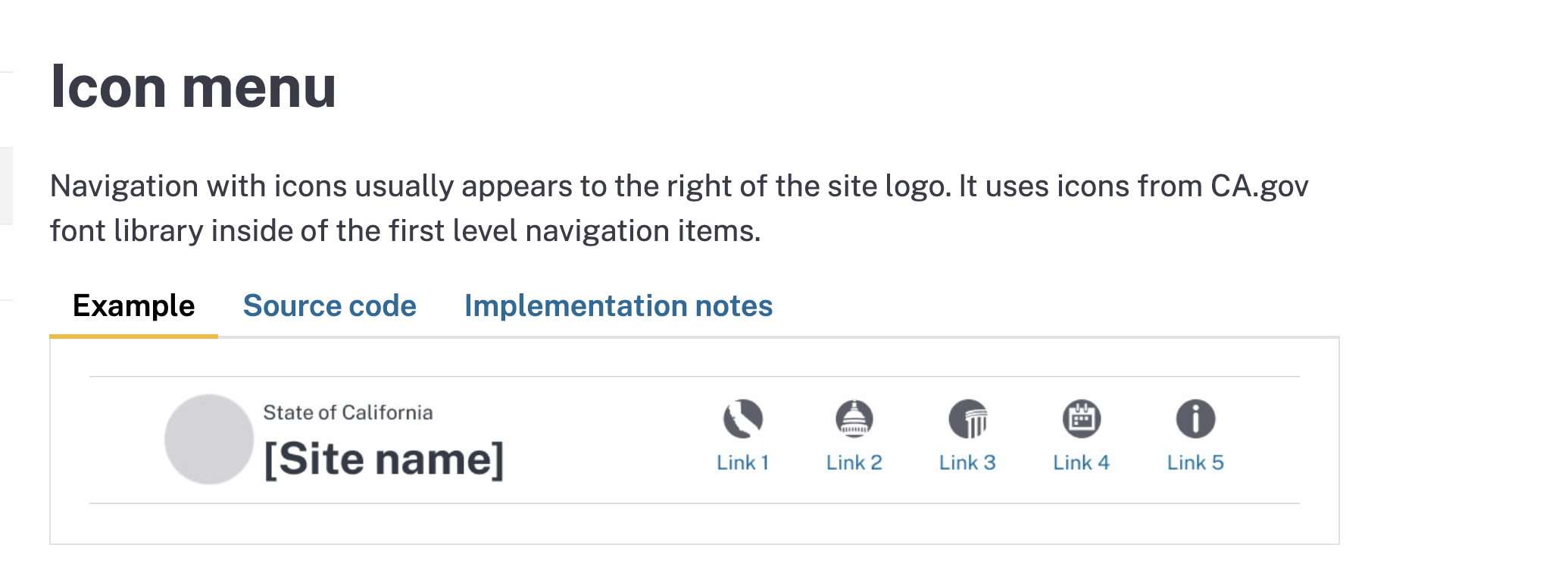 Add icons navigation layout and create sample page that will be using ...