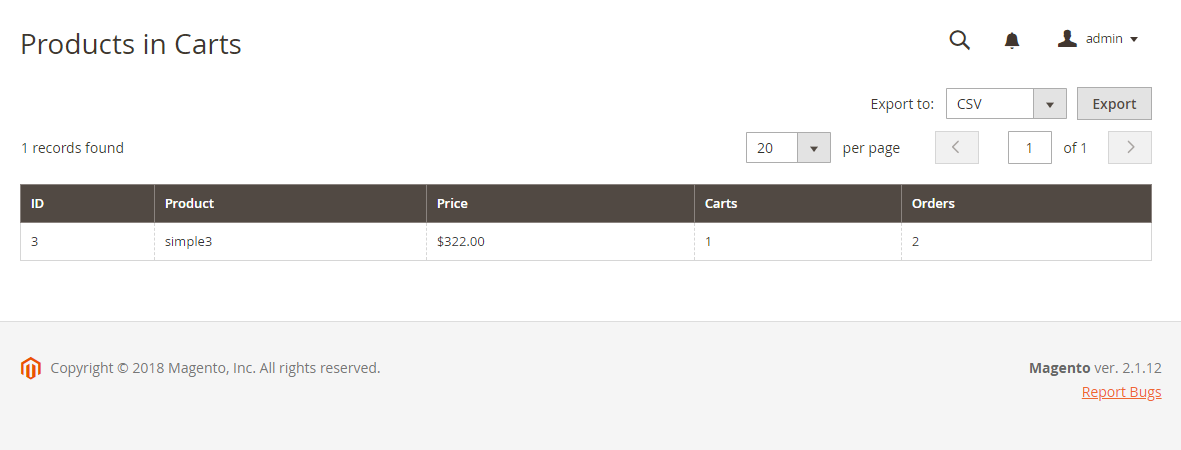 Report on Products in Carts · Issue #14092 · magento/magento2 · GitHub