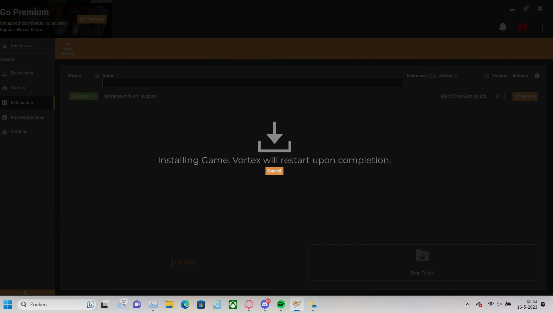 Application stalls when trying to add a game extension · Issue #14324 · Nexus-Mods/Vortex · GitHub