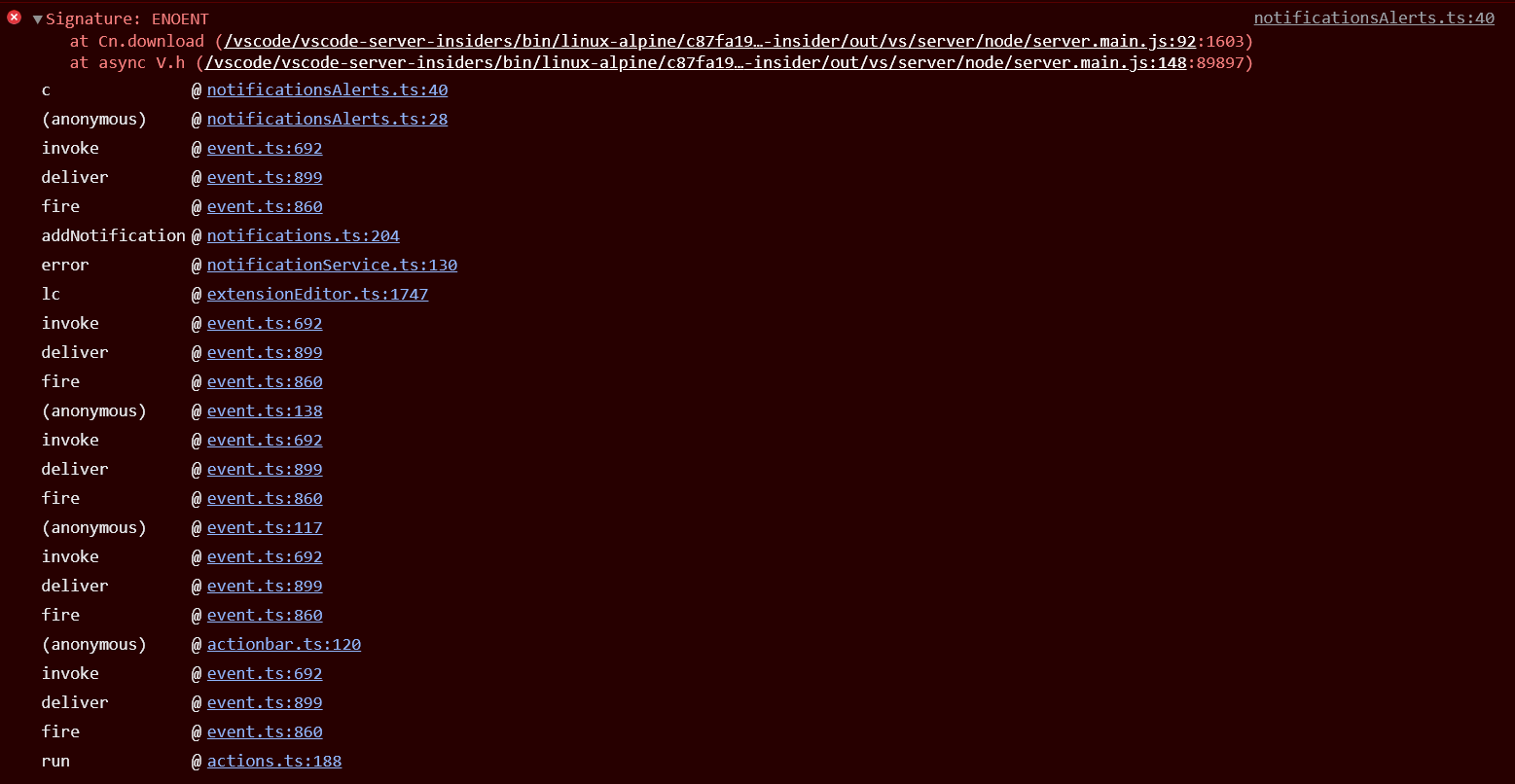 Install extension fails in remote container · Issue #168525 · microsoft/vscode · GitHub