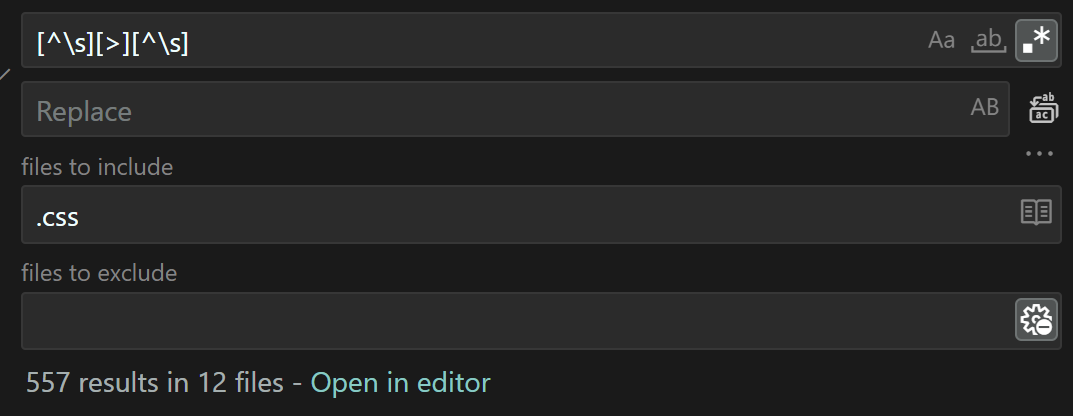 enable `css.format.spaceAroundSelectorSeparator` in workspace settings for repo · Issue #169664 ...