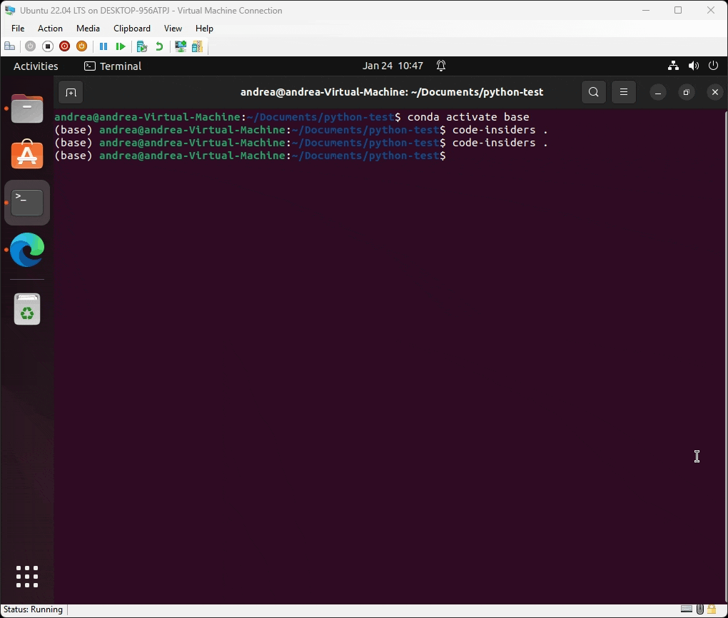 Testing Selecting Env From Source Terminal Activate Base In Terminal Doesnt Carry Over · Issue 