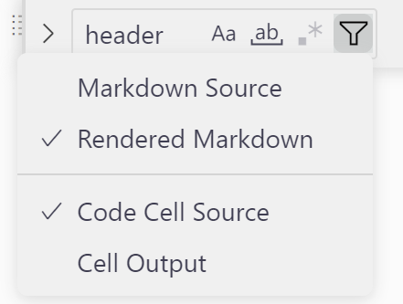 Clicking on a search result for a markdown cell in a notebook puts the ...