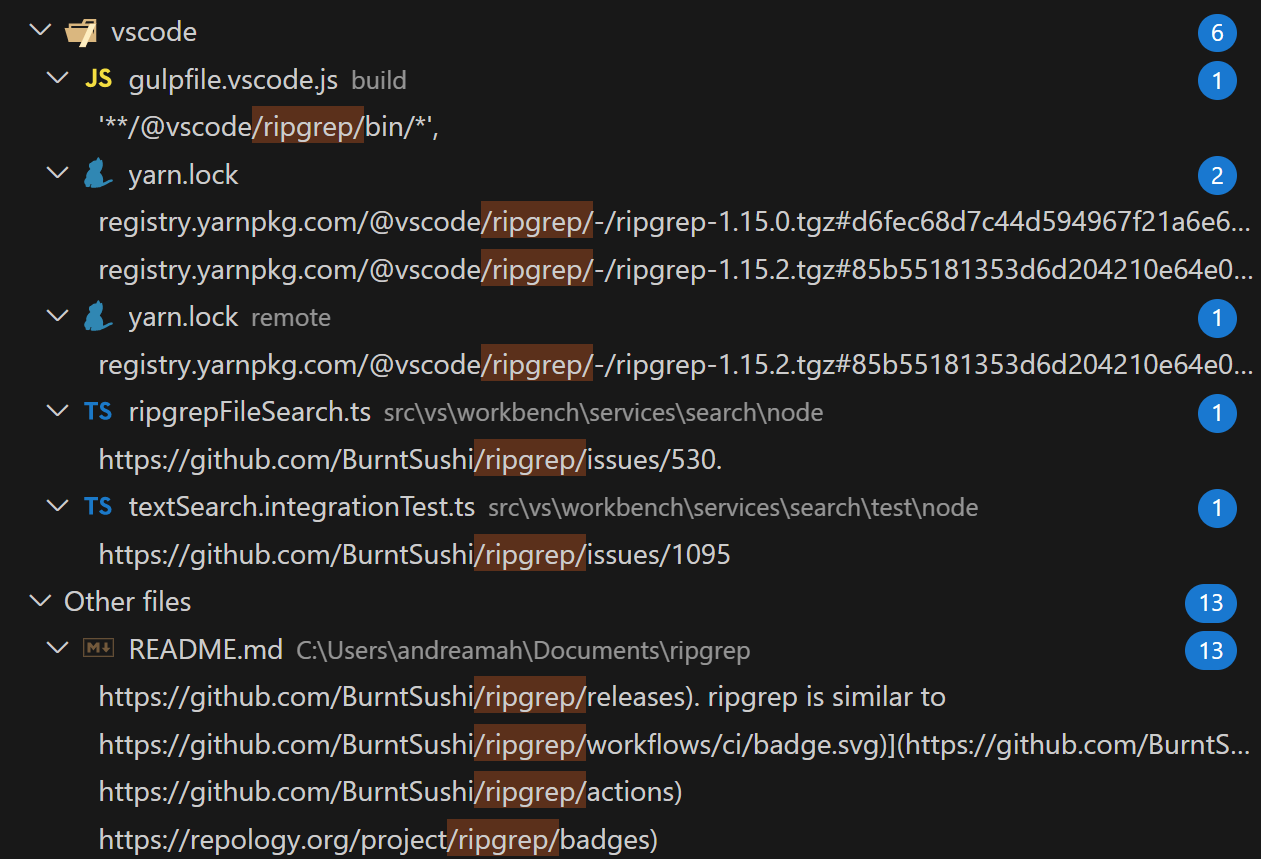 Search results show duplicate files when "search.followSymlinks" is set to false in Visual ...