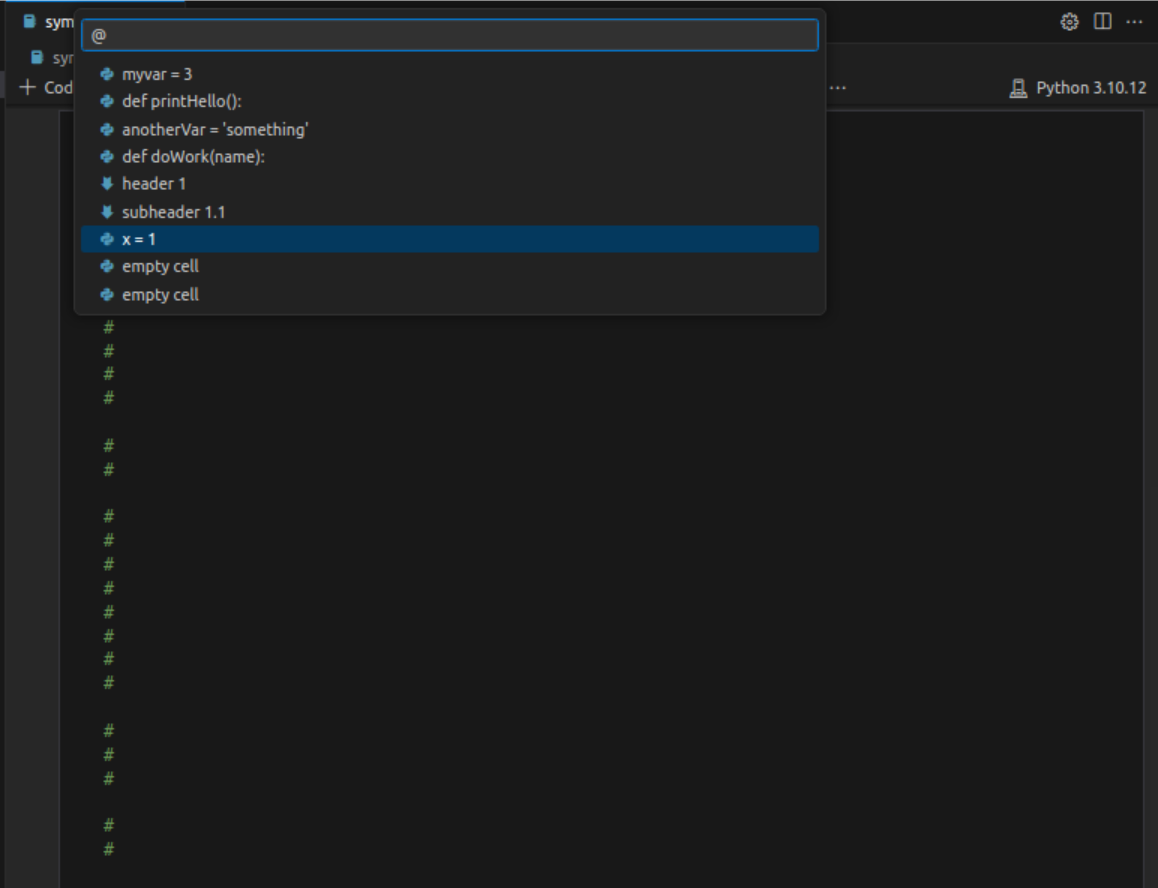 Adjust offset for viewing notebook symbols · Issue #194169 · microsoft/vscode · GitHub
