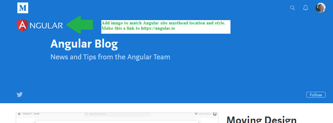 Provide an easy persistent way to navigate from Angular blog to main Angular site · Issue #24449 ...
