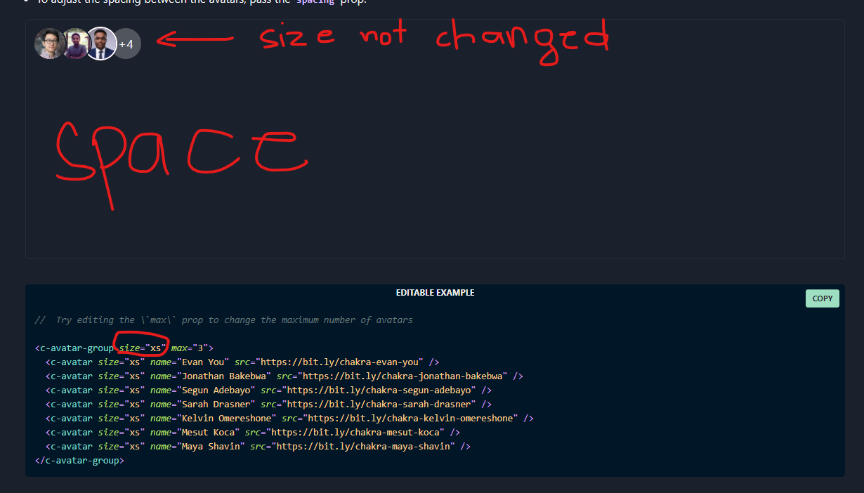 CAvatarGroup size prop not working · Issue #363 · chakra-ui/chakra-ui-vue · GitHub