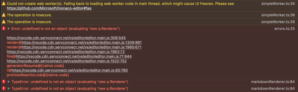 Getting Undefind Error Evaluating New Arenderer · Issue 2221 · Microsoftmonaco Editor