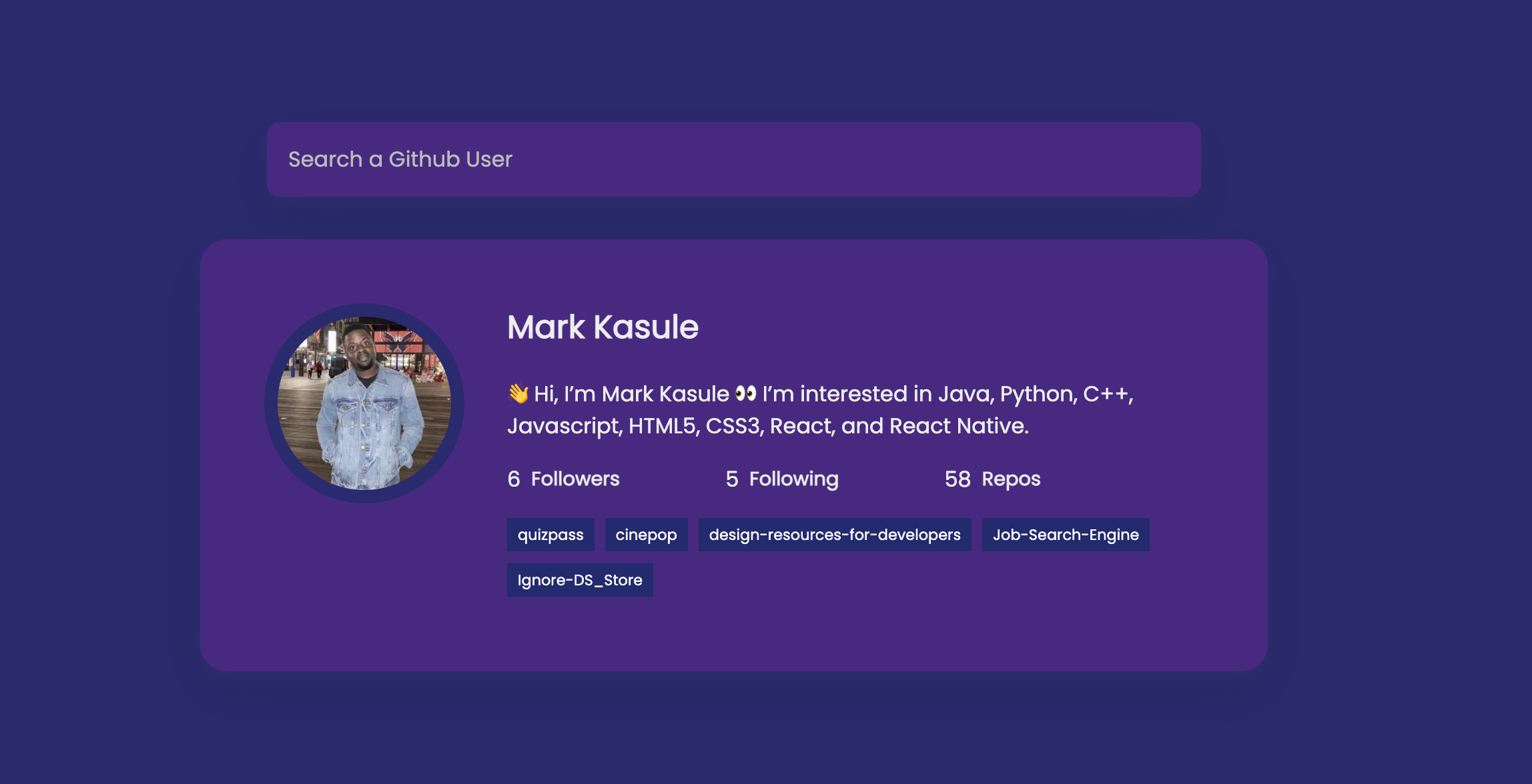 GitHub - mkasulecoder/github-profile-engine: The app will search for ...
