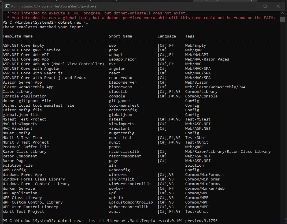 [Bug] MAUI Template is missing VS 2022 Prew 4.1 · Issue #2697 · dotnet/maui · GitHub