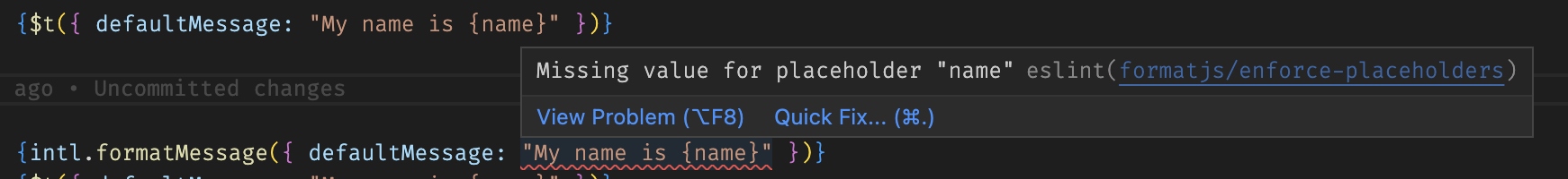 Esliint Rule Not Enforced For ` T` An Alternative To Formatmessage · Issue 3930 · Formatjs