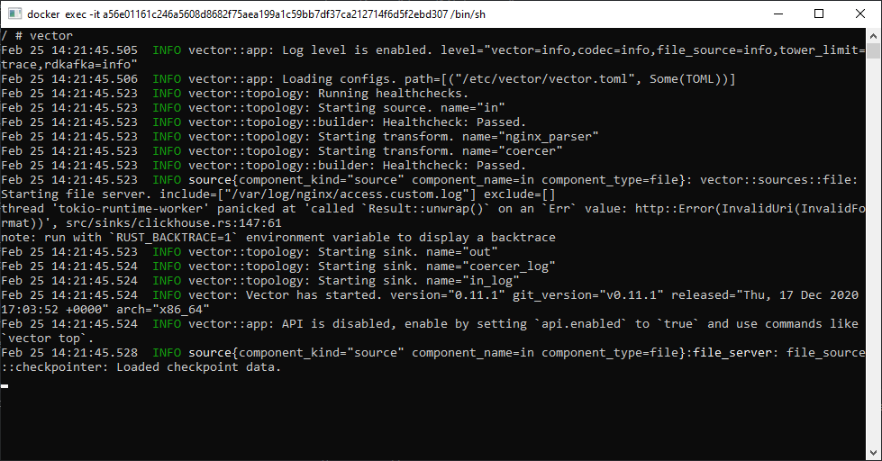 Clickhouse sink should error on start-up for invalid endpoint value · Issue #6559 · vectordotdev ...