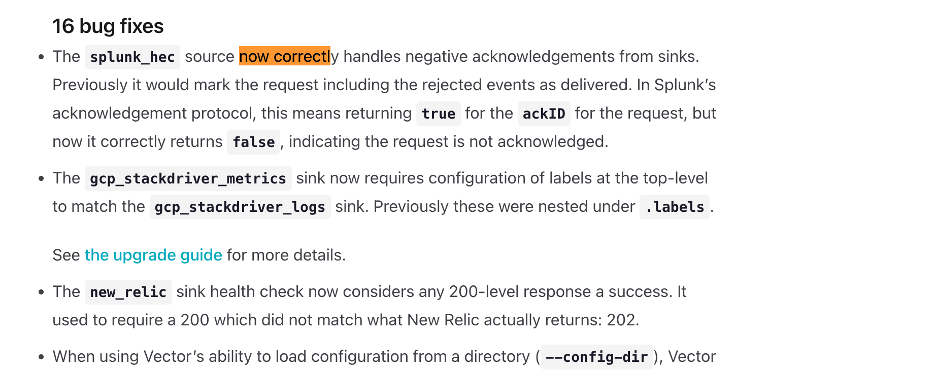 release note bullets do not render well · Issue #12940 · vectordotdev/vector · GitHub